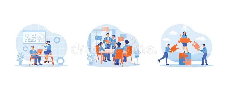 Employee Making Concept. Create Interior Designs on the Computer. the ...
