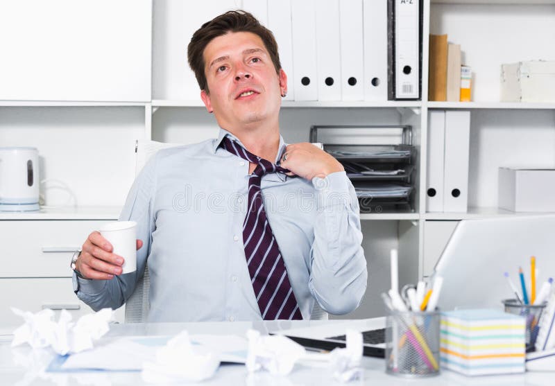 Employee Man Joying and Resting Stock Image - Image of business ...