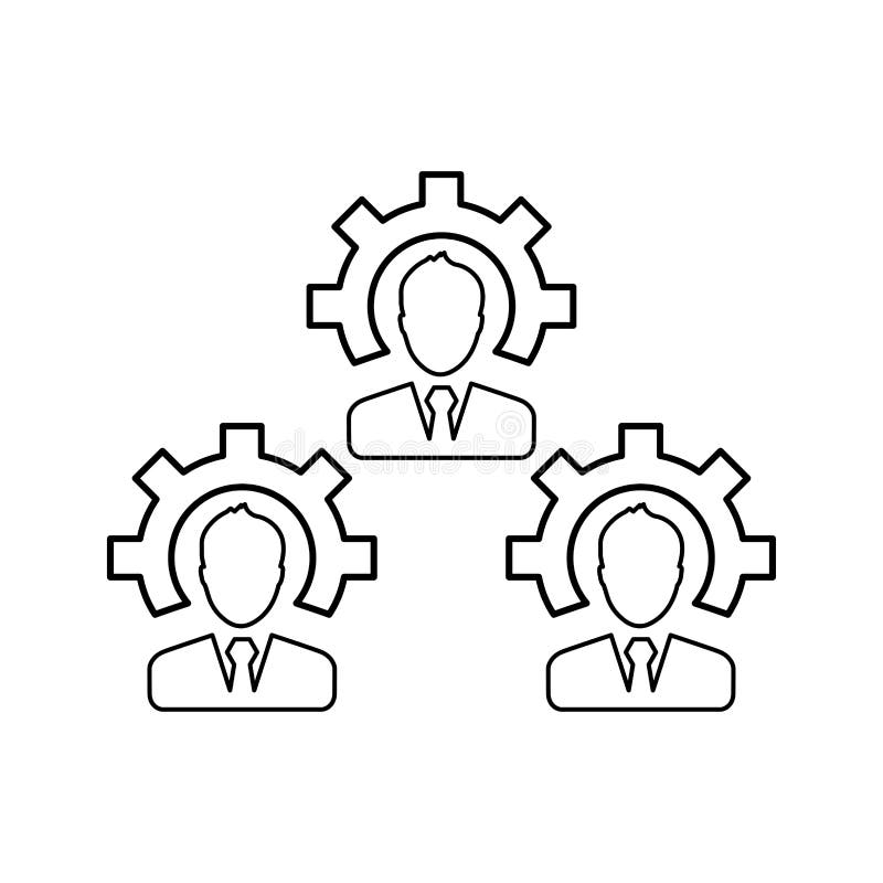 Employee Management Outline Icon. Line Art Vector Stock Illustration ...