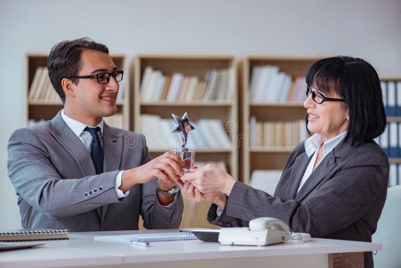 The Employee of the Month Award Stock Photo - Image of business, happy ...