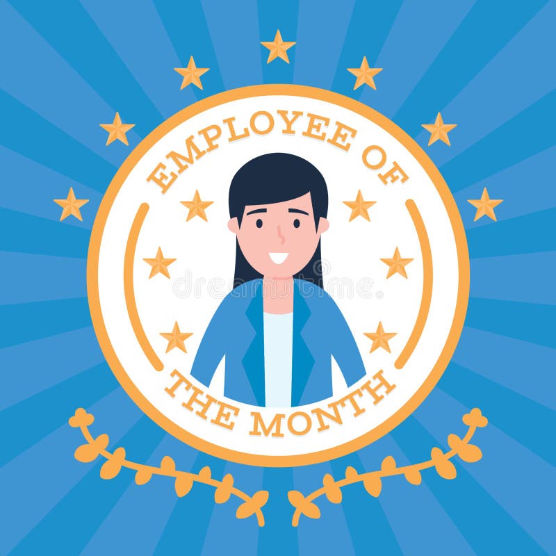 Employee of the Month in a Badge Stock Vector - Illustration of society ...
