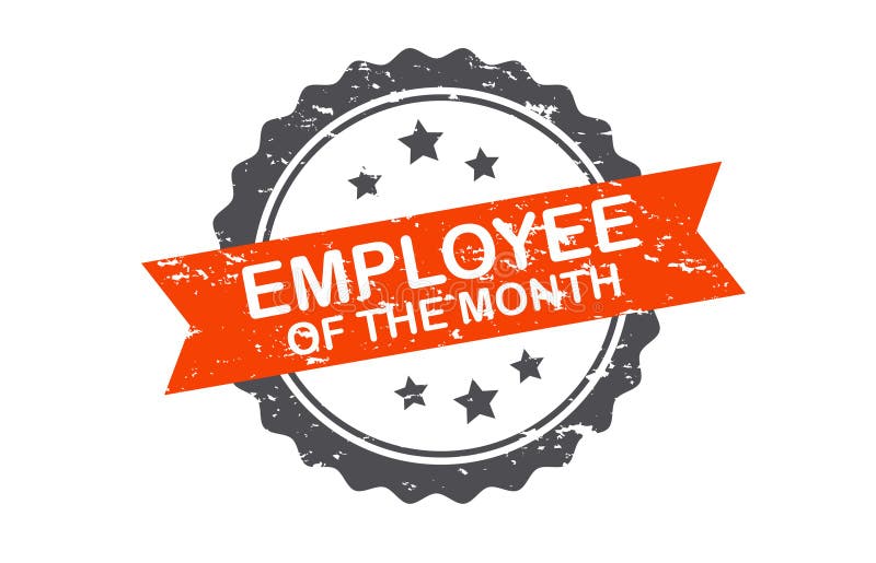 Employee of the Month Stamp Stock Illustration - Illustration of logo ...