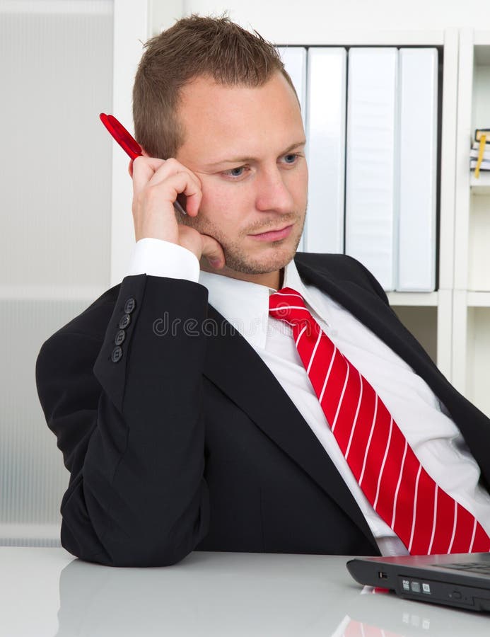 Employee with No Desire To Work Stock Photo - Image of think, computing ...