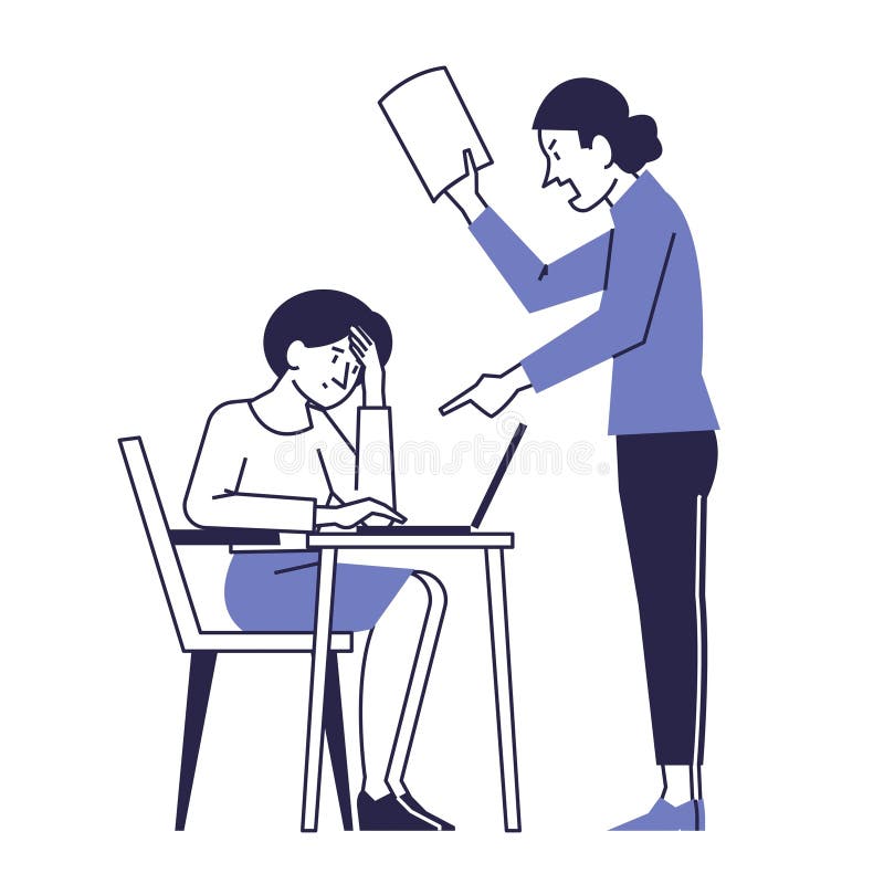 An Employee in the Office is Scolded by His Boss. Stock Vector ...