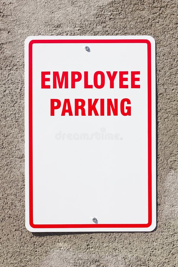 Employee Parking Sign on Wall Stock Photo - Image of copy, capital ...