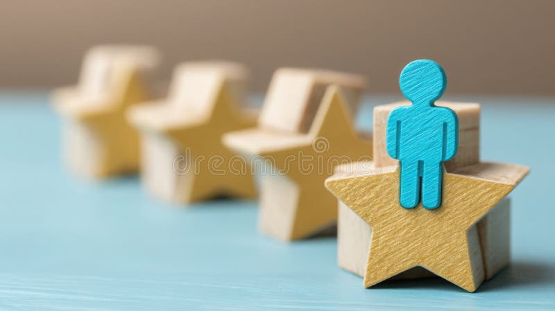 Employee Performance Icon Concept Visualizing Star Rating Above Person ...