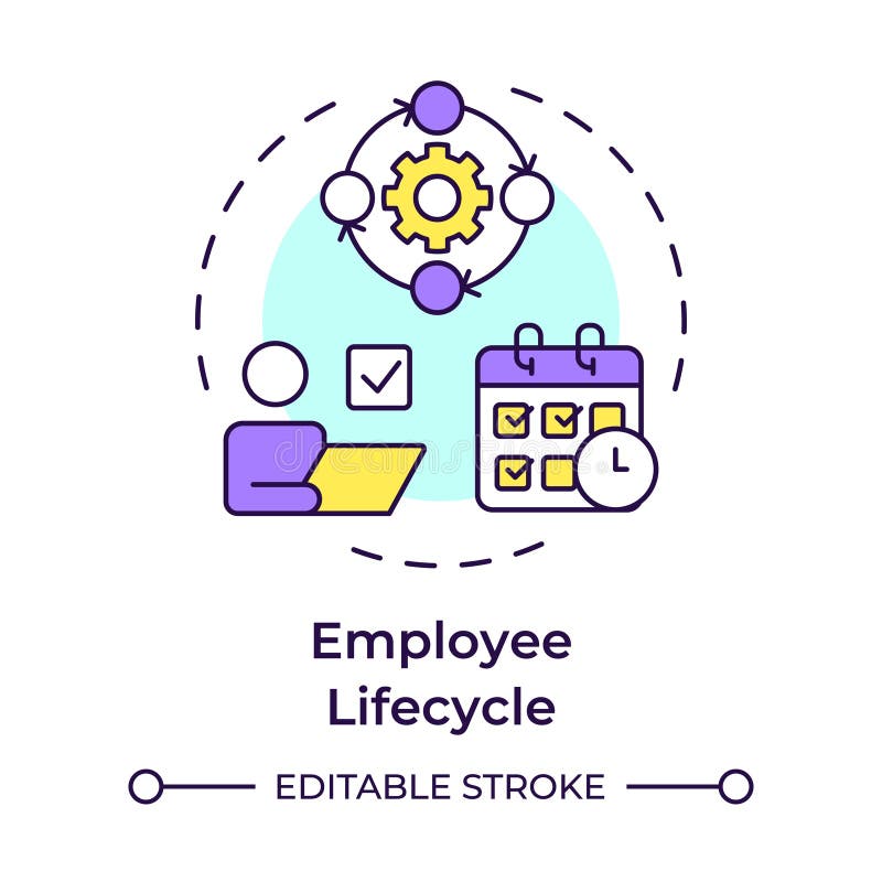 Employee Performance Management Multi Color Concept Icon Stock ...