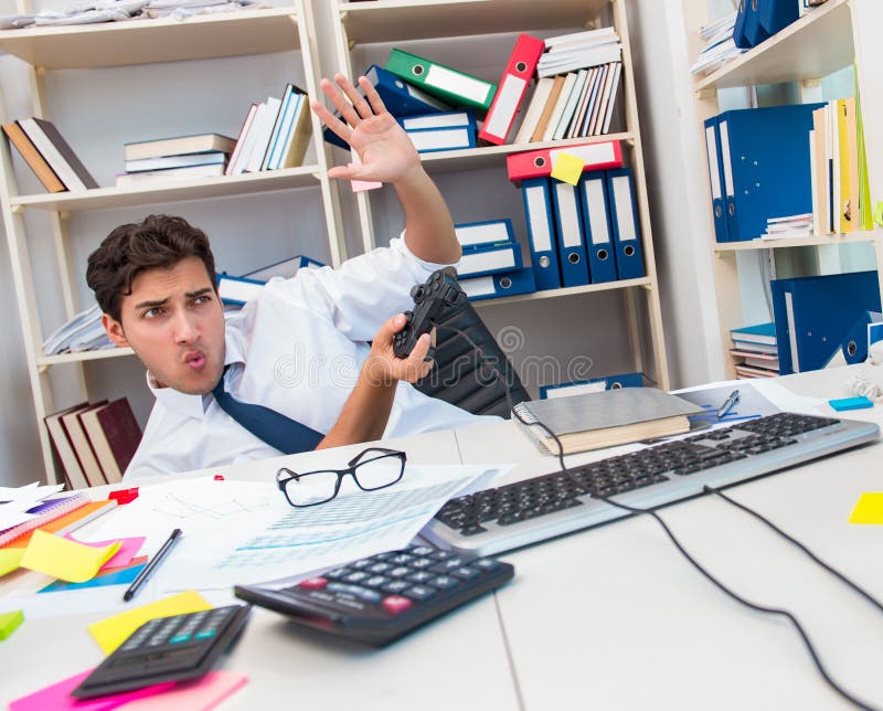 Employee Playing Computer Games in the Office Stock Image - Image of ...