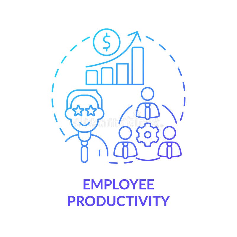 Employee Productivity Blue Gradient Concept Icon Stock Vector ...
