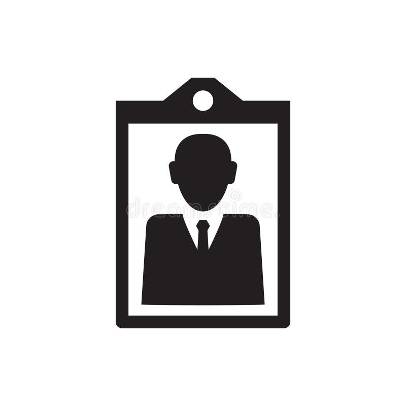 Employee Profile Card Icon - Identity Id Card Icon Stock Illustration ...