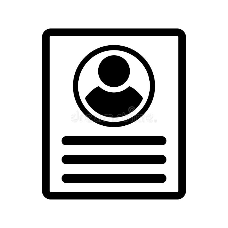 Employee Profile Icon. Black Vector Design Stock Illustration ...
