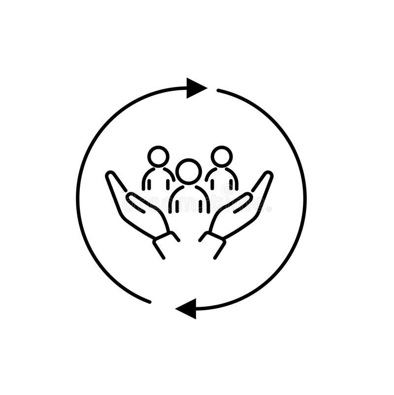 Employee Protection Icon and Logo Stock Vector - Illustration of hands ...