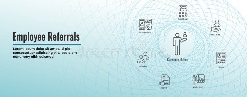 Employee Referrals Icon Set & Web Header Banner Stock Vector ...