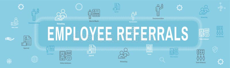 Employee Referrals Icon Set & Web Header Banner Stock Vector ...