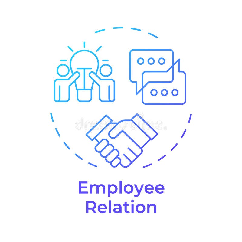 Employee Relation Blue Gradient Concept Icon Stock Illustration ...