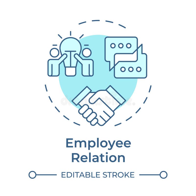 Employee Relation Soft Blue Concept Icon Stock Illustration ...