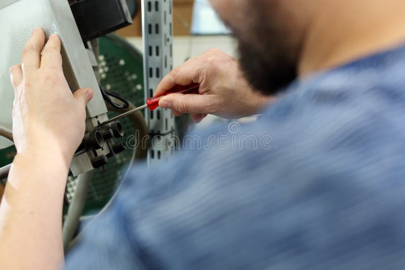 Machine Service. Maintenance of the Printing Machine. Stock Photo ...