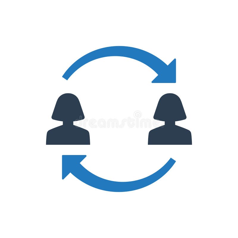 Employee replacement icon stock vector. Illustration of communication ...