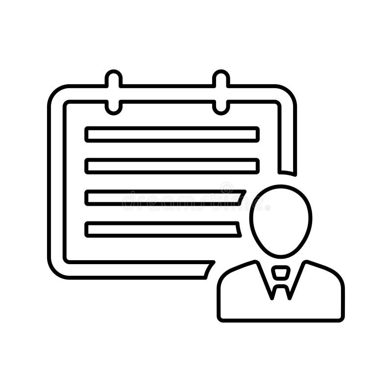 Employee Report Icon. Outline Symbol Stock Illustration - Illustration ...