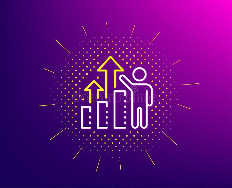 Employee Results Line Icon. Work Result Sign. Statistics Chart. Vector ...