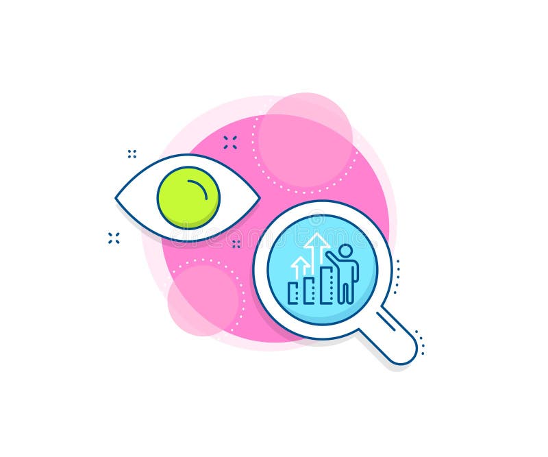 Employee Results Line Icon. Work Result Sign. Statistics Chart. Vector ...