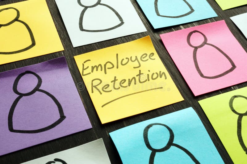 Employee Retention Sign and Figures on the Memo Sticks Stock Photo ...