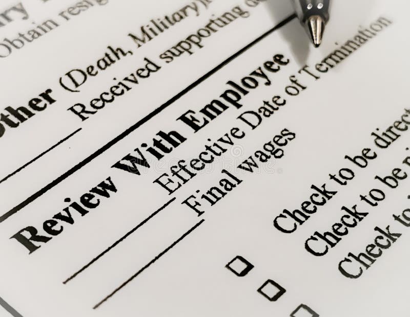 Employee Termination Checklist Stock Image - Image of termination ...