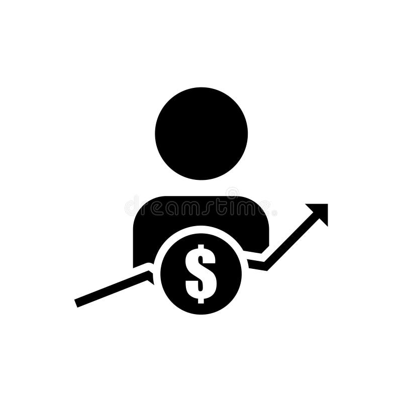 Employee Salary Increase Icon Sticker Stock Vector - Illustration of ...