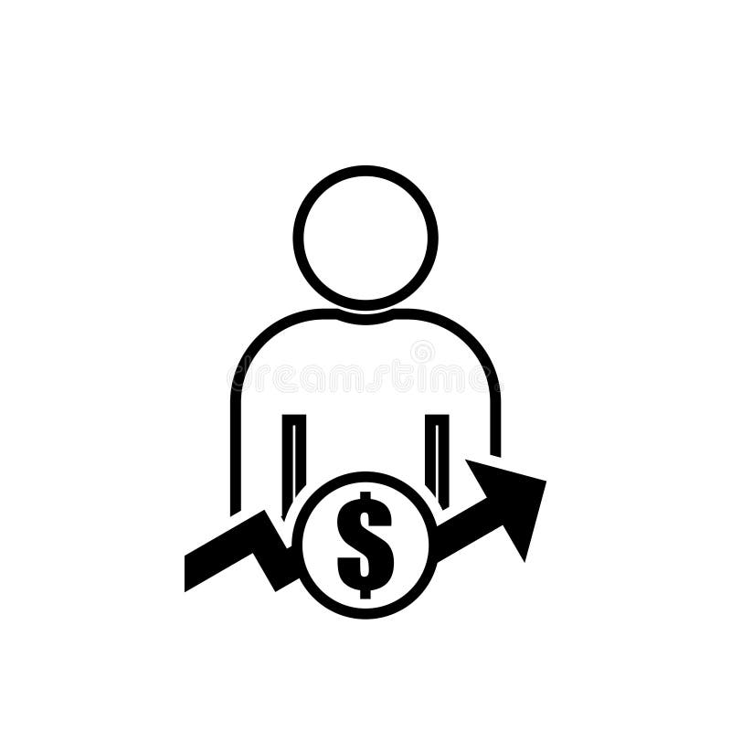 Employee Salary Increase Icon Sticker Stock Vector - Illustration of ...