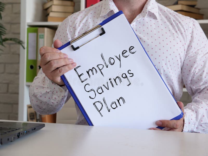 Employee Savings Plan is Shown on the Business Photo Stock Photo ...