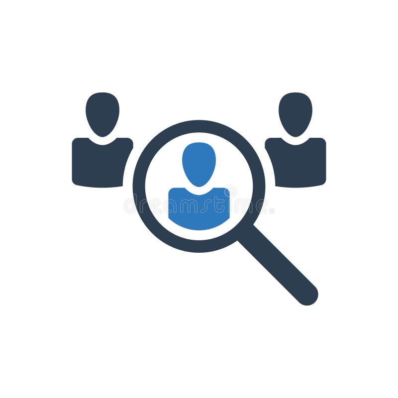 Employee Search Icon Find People Stock Vector - Illustration of team ...