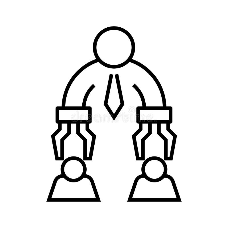 Employee Selection Line Icon, Concept Sign, Outline Vector Illustration ...