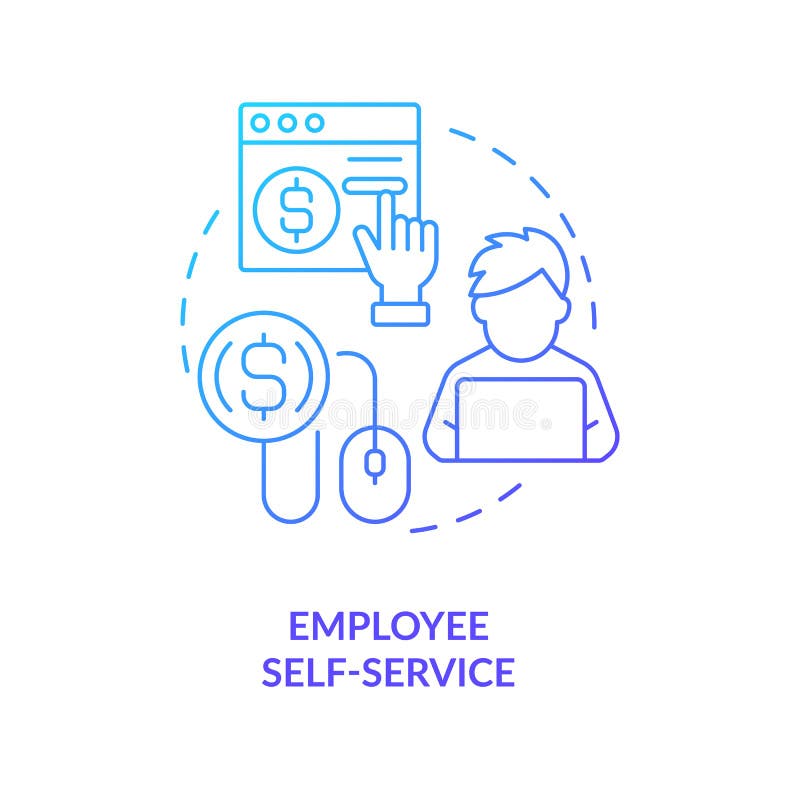 Employee Self Service Blue Gradient Concept Icon Stock Vector ...