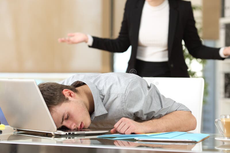 Employee Sleeping with Boss Watching Stock Image - Image of behavior ...