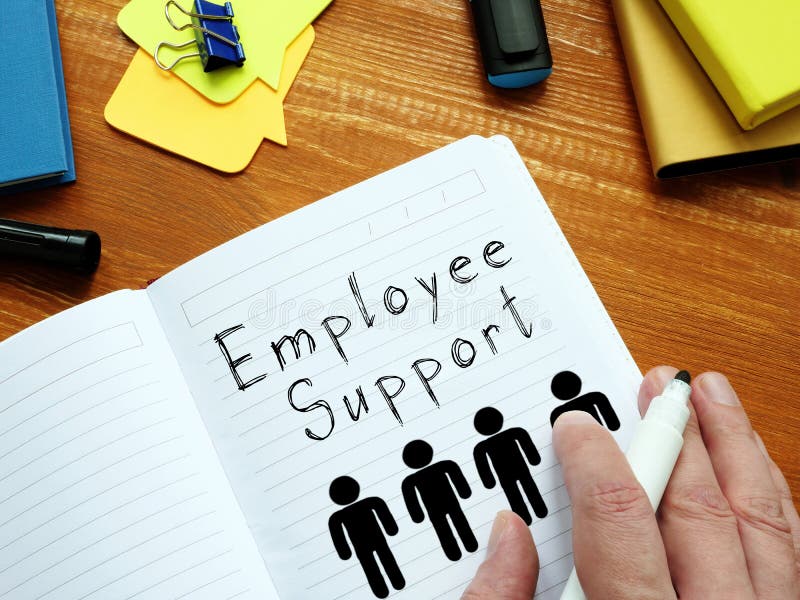 Employee Support is Shown on the Photo Using the Text Stock Image ...