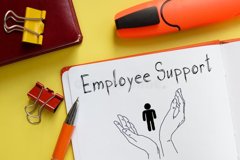 Employee Support is Shown Using the Text and Picture of Hands Stock ...