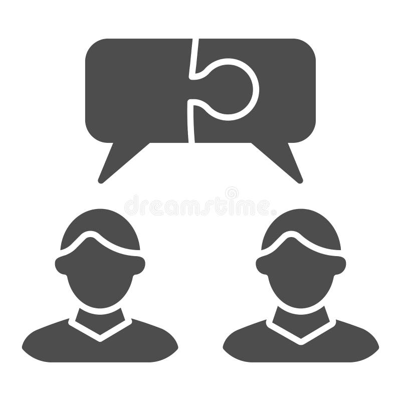 Employee Talk Line and Glyph Icon. Team Dialog Vector Illustration ...