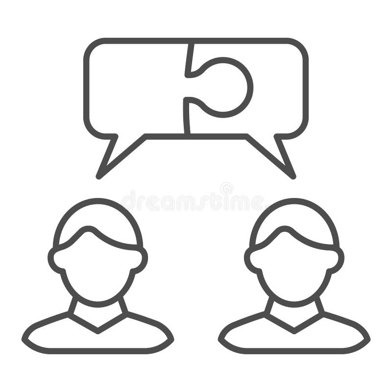 Employee Talk Line and Glyph Icon. Team Dialog Vector Illustration ...