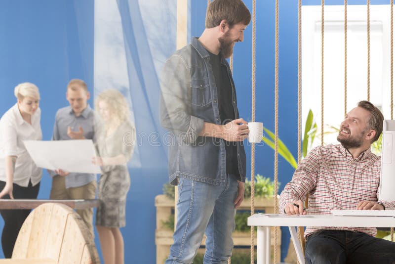 Employee Talking with a Manager Stock Image - Image of colleagues ...