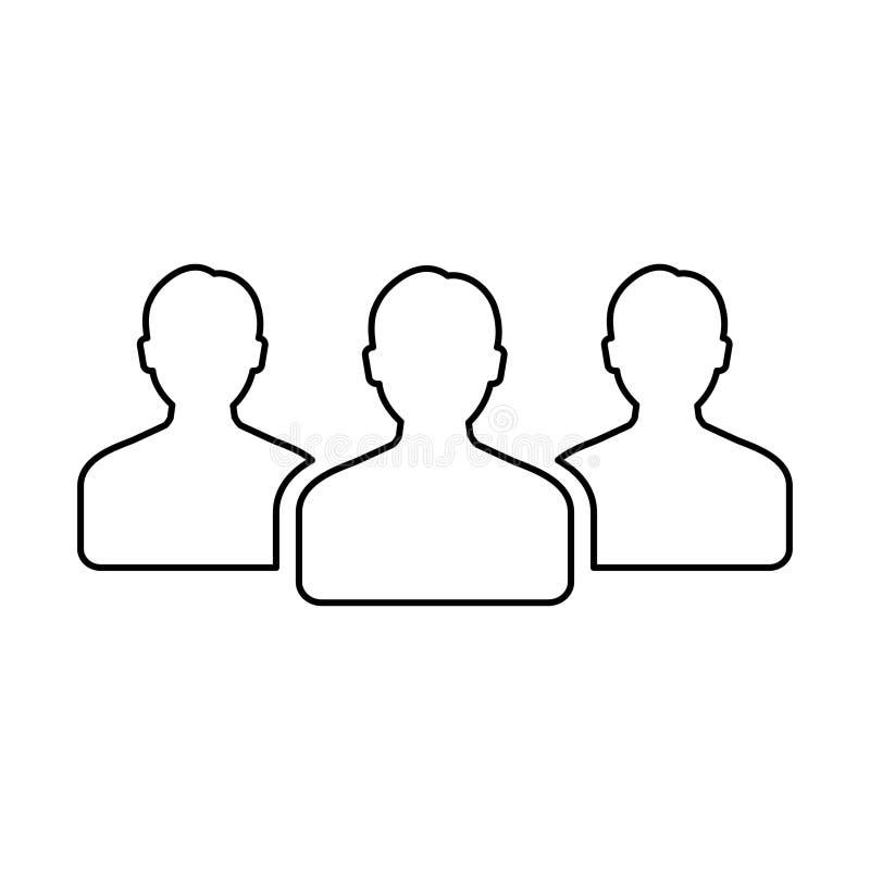 Employee Team Icon in Outline Style Stock Illustration - Illustration ...