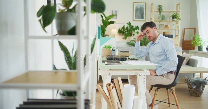 Employee Thinking on Difficult Task Stock Footage - Video of solution ...