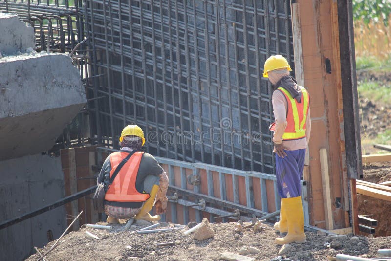 Employee of a Road Construction Project Editorial Stock Image - Image ...