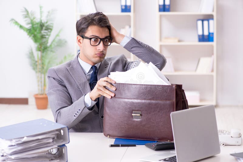 The Employee with Too Much Work Taking it Home Stock Image - Image of ...