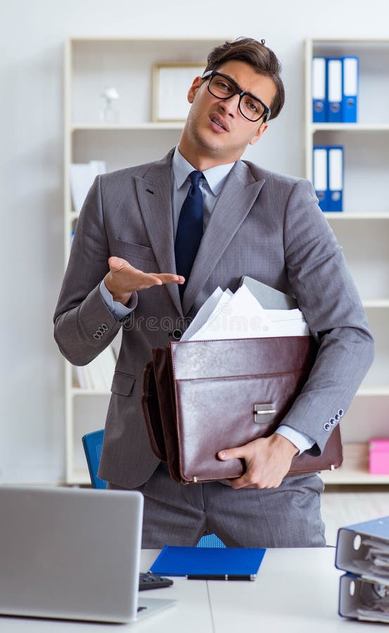 Employee with Too Much Work Taking it Home Stock Image - Image of ...