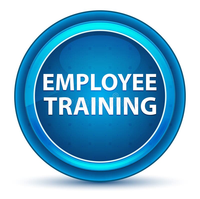 Employee Training Round Blue Push Button Stock Illustration ...