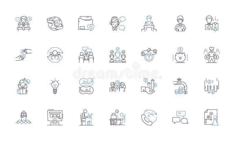 Employee Training Line Icons Collection. Development, Education ...