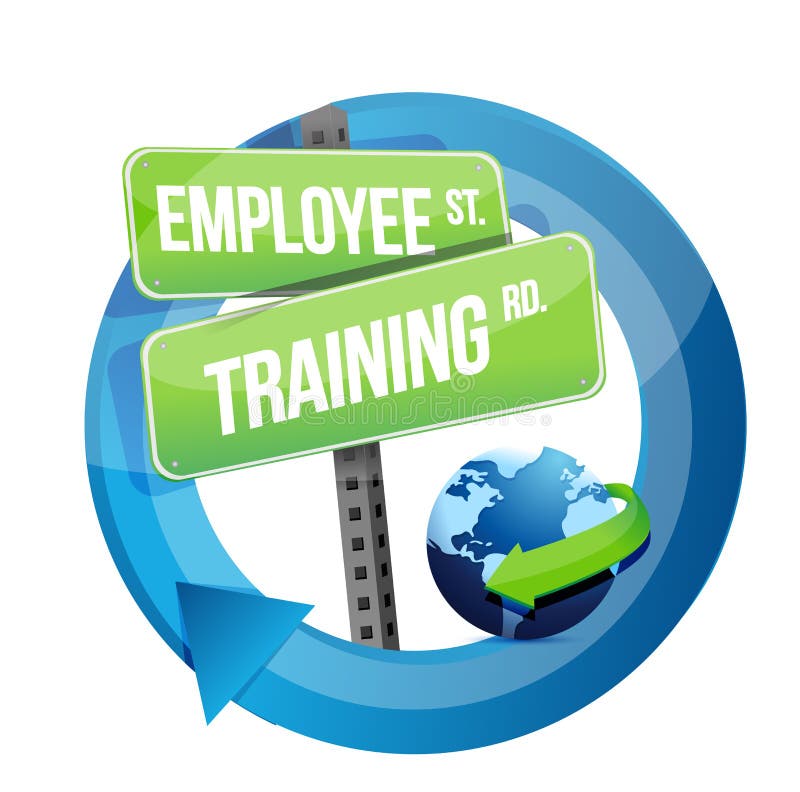 Employee Training Road Sign Illustration Design Stock Illustration ...