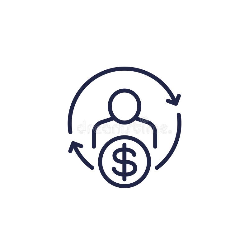 Employee Turnover Cost Line Icon Stock Vector - Illustration of people ...