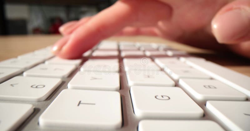Employee Types on White Keyboard in Office Stock Footage - Video of ...