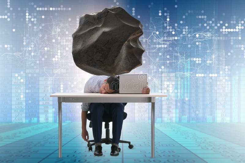 The Employee Under the Burden of Work Stock Photo - Image of overtime ...